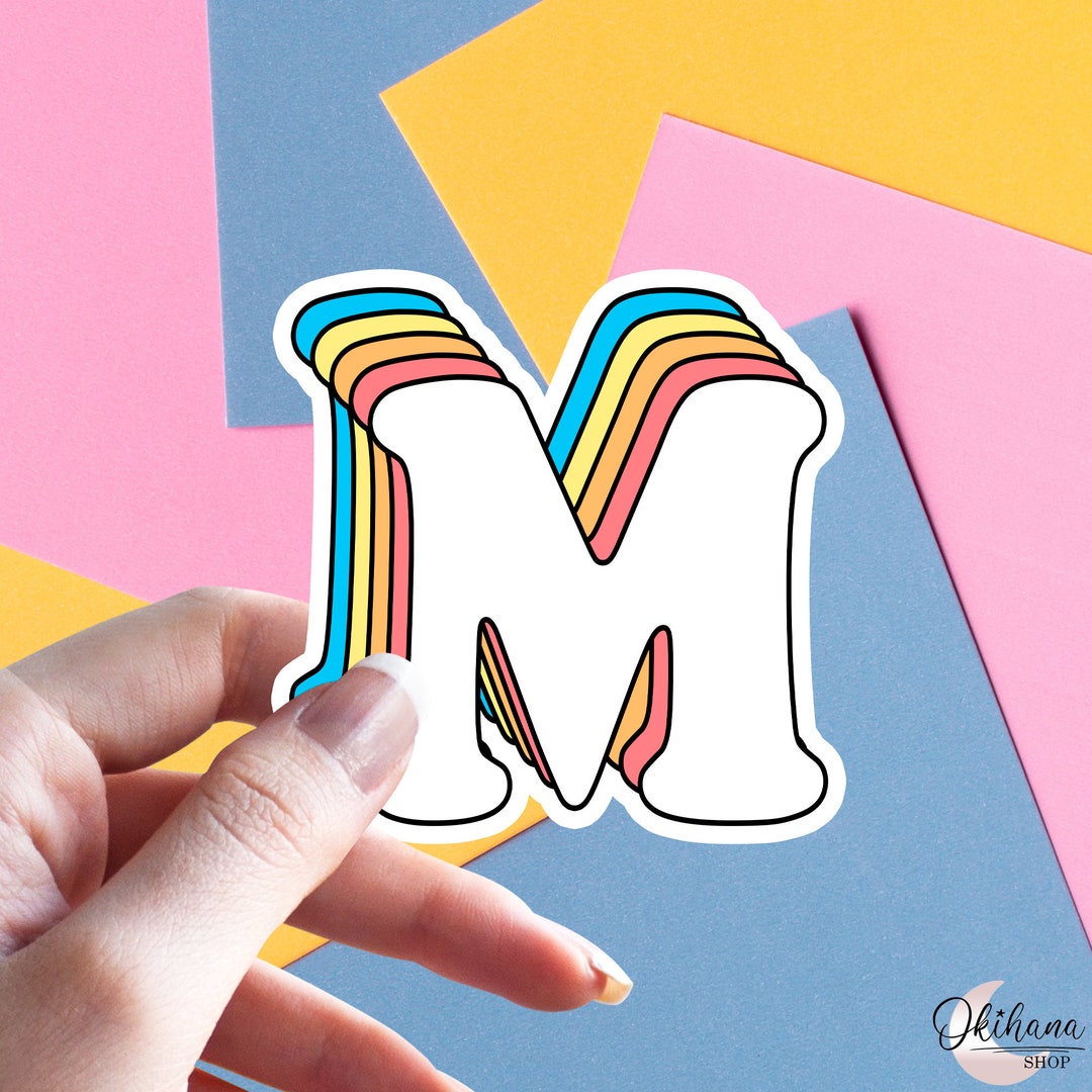 M Sticker Letter Stickers Initial Sticker Monogram Sticker - Etsy