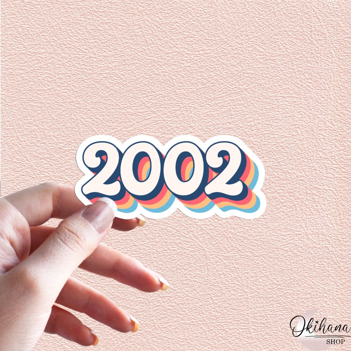 2002 Sticker Year '02 Retro Vintage Groovy Hippie - Etsy