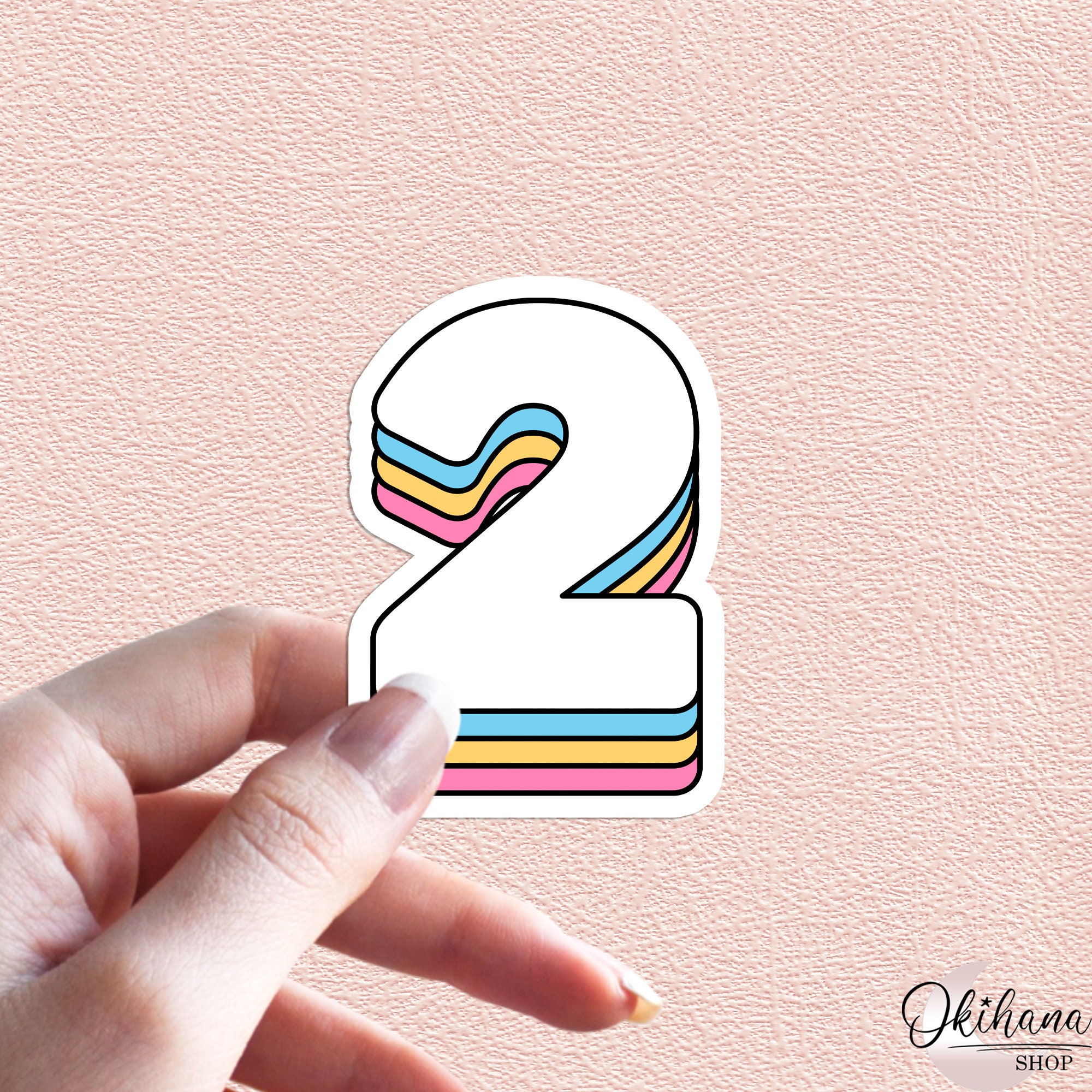 Number 2 Sticker Number Two Sticker 2 Years Anniversary - Etsy