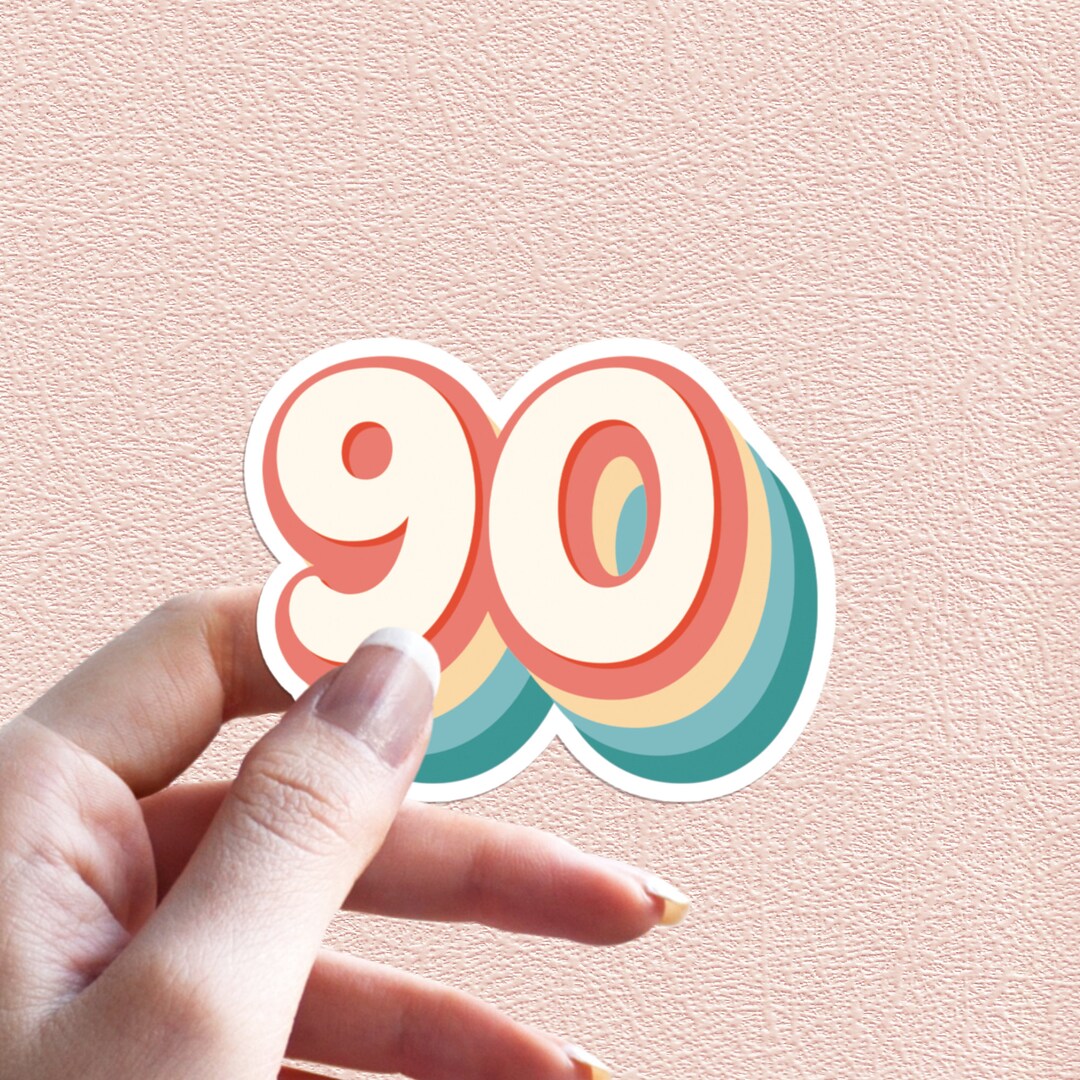 Number 90 Sticker 90th Birthday Stickers Number Birthday - Etsy
