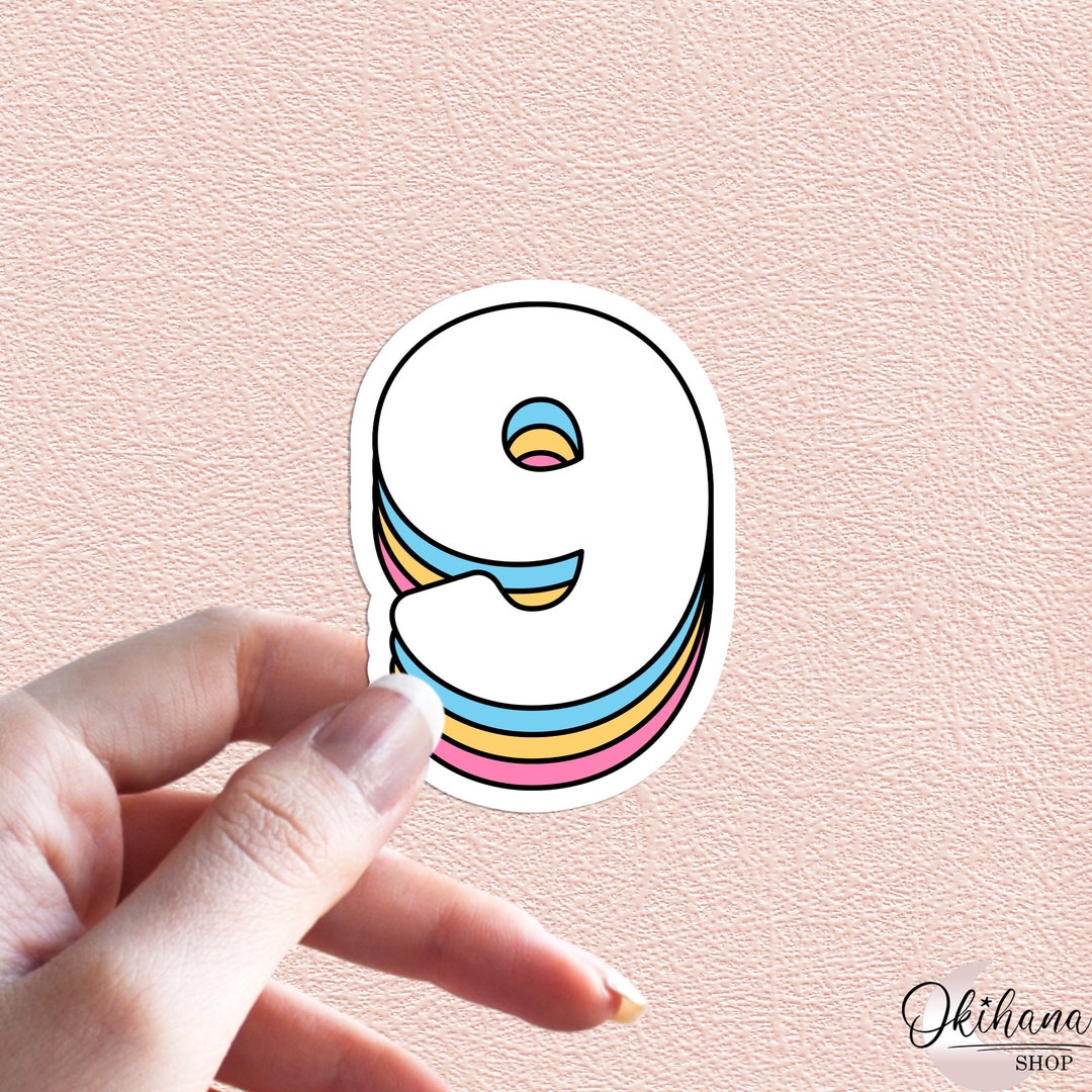Number 9 Sticker Number Nine Sticker 9 Years Anniversary - Etsy