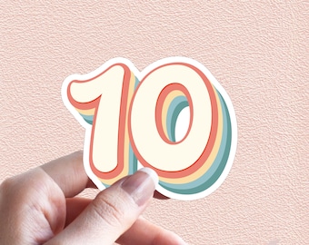 Number 10 Stickers - Etsy