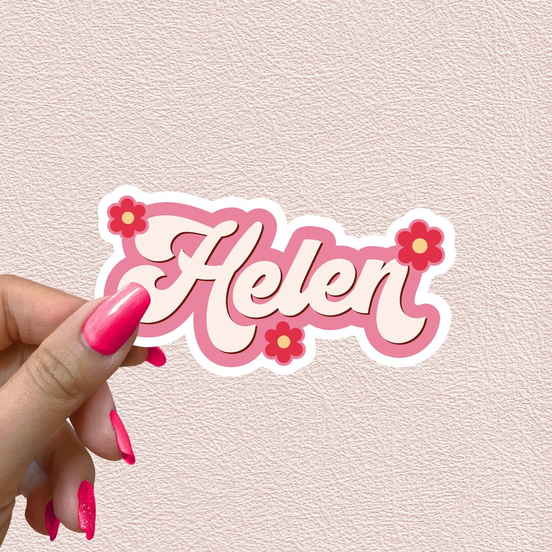 Custom Name Sticker Custom Stickers Flower Stickers - Etsy
