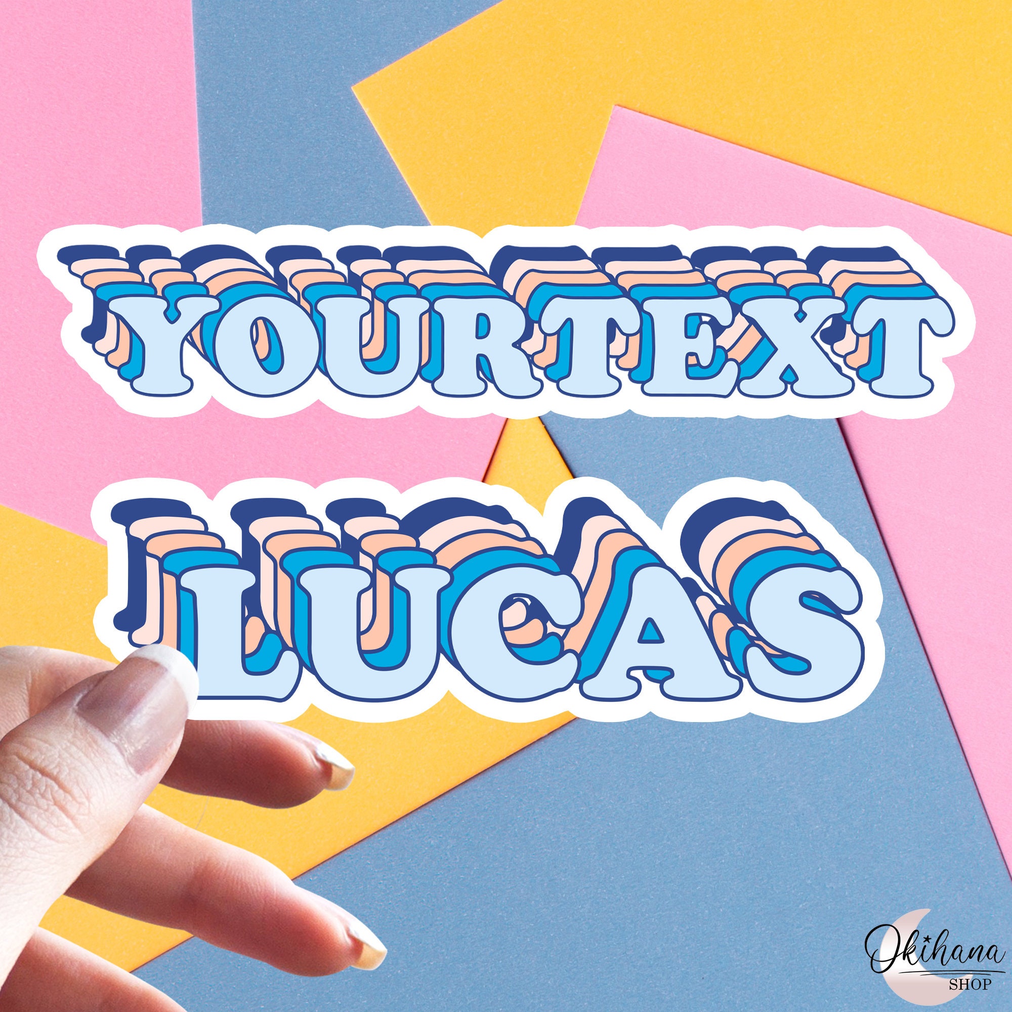 Custom Stickers Retro Aesthetic Sticker Personalized Name or - Etsy UK