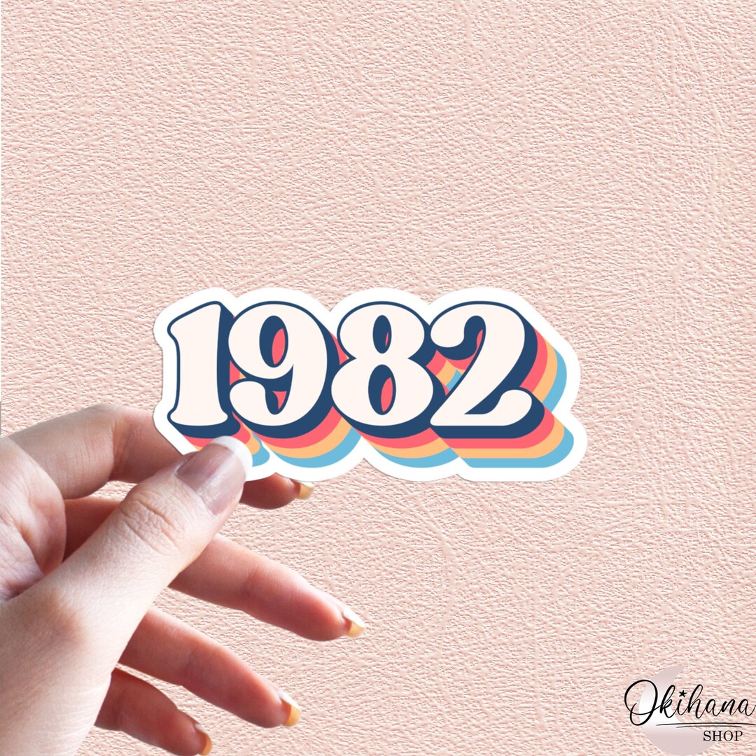 1982 Sticker Year '82 Retro Vintage Groovy Hippie - Etsy