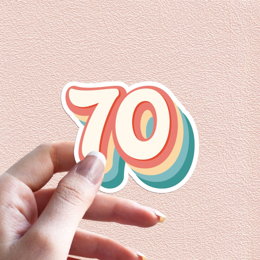 Number 70 Sticker 70th Birthday Stickers Number Birthday - Etsy