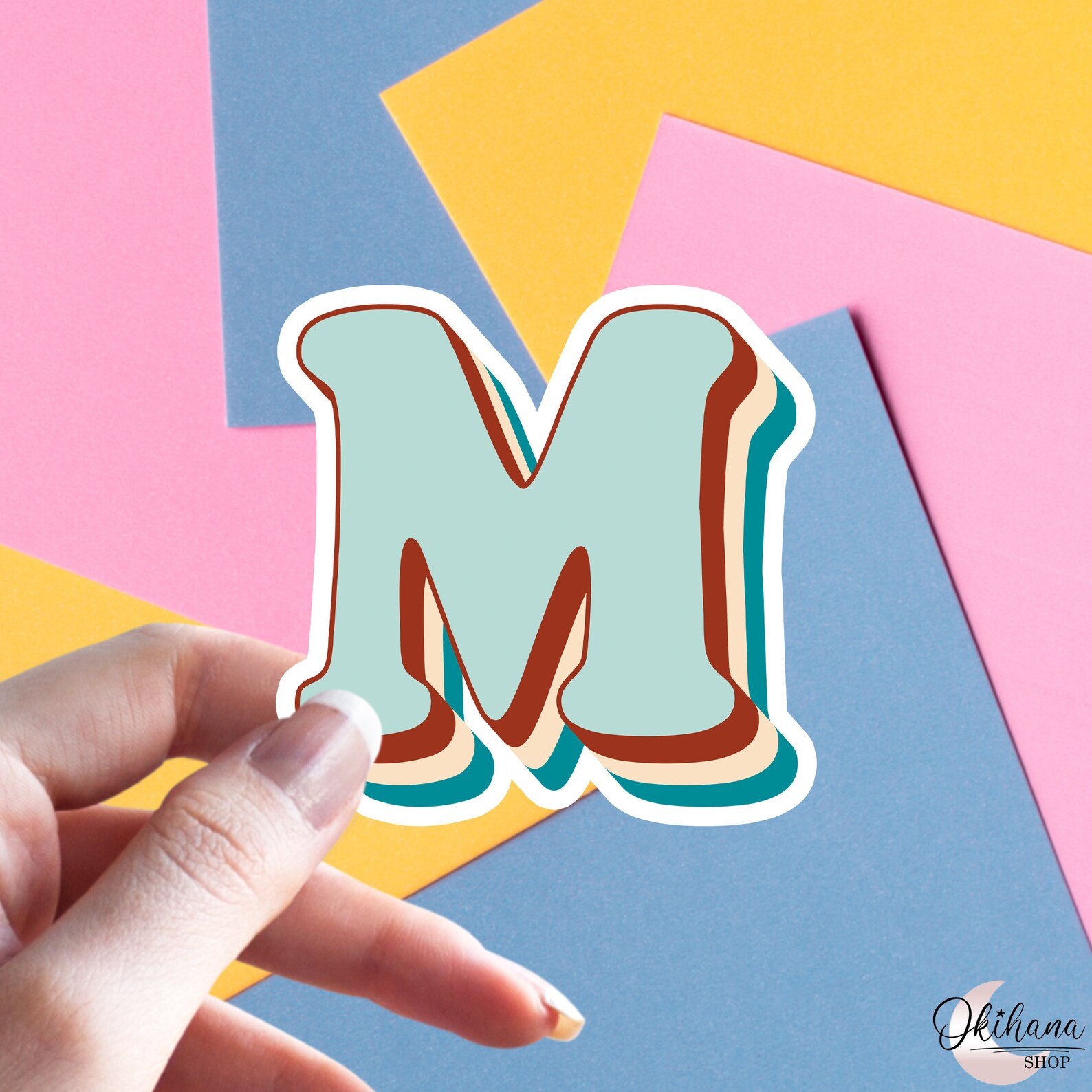 M Sticker Buchstaben Sticker Initial Sticker Monogramm - Etsy.de