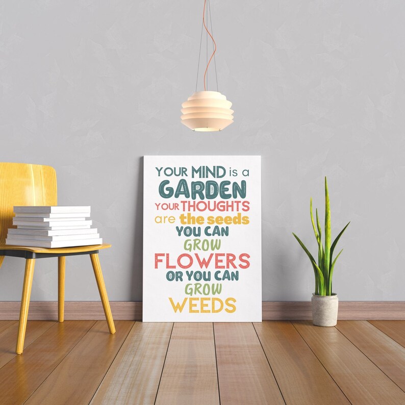 Your Mind is a Garden, Your Thoughts Are the Seeds, Positive Print Wall ...