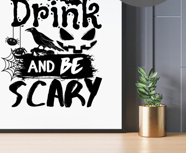 Eat Drink and Be Scary, Halloween Fright Night Party Poster Print ...