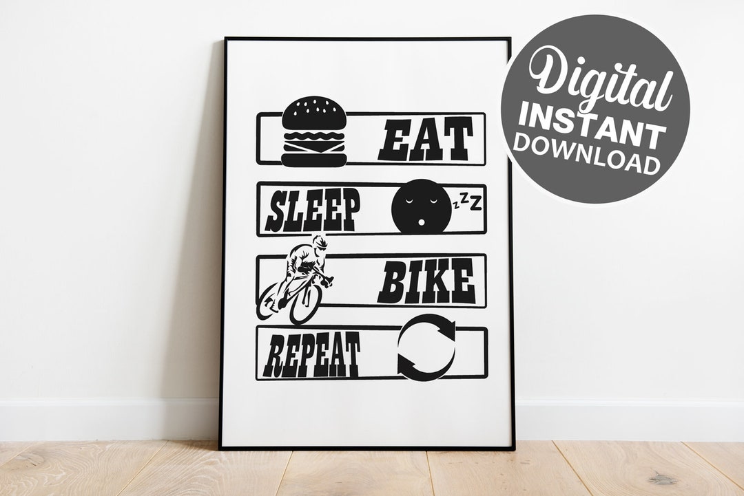 Printable Eat Sleep Bike Repeat Cycling Daily Routine funny - Etsy France