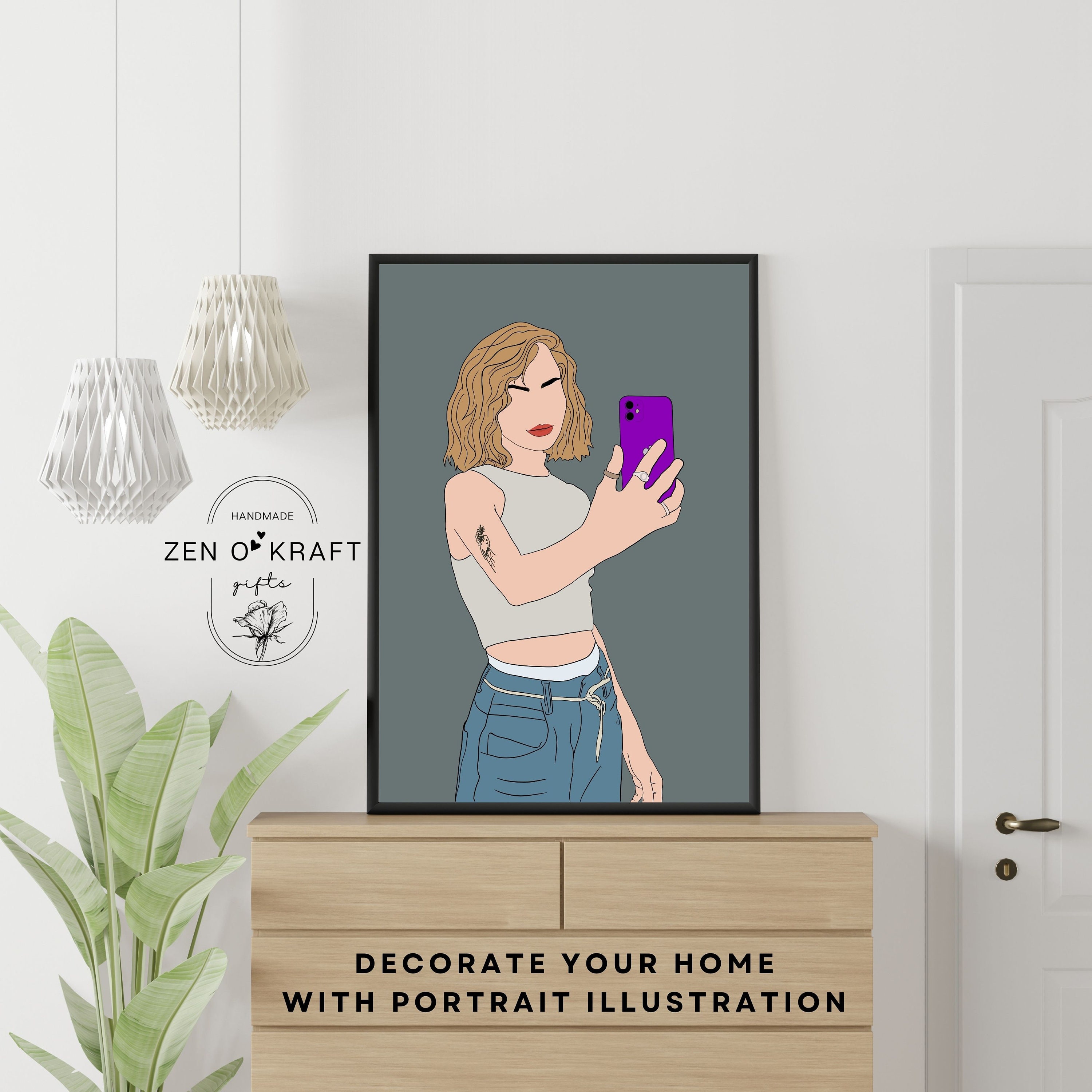 Custom Faceless Portrait Personalized Minimalist Digital - Etsy