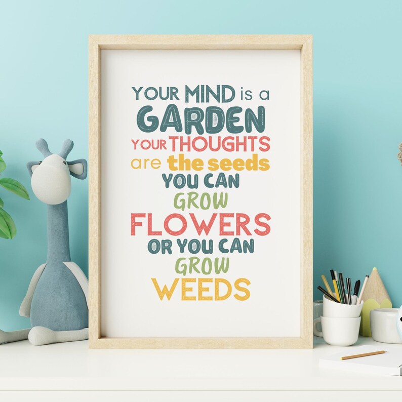 Your Mind is a Garden, Your Thoughts Are the Seeds, Positive Print Wall ...