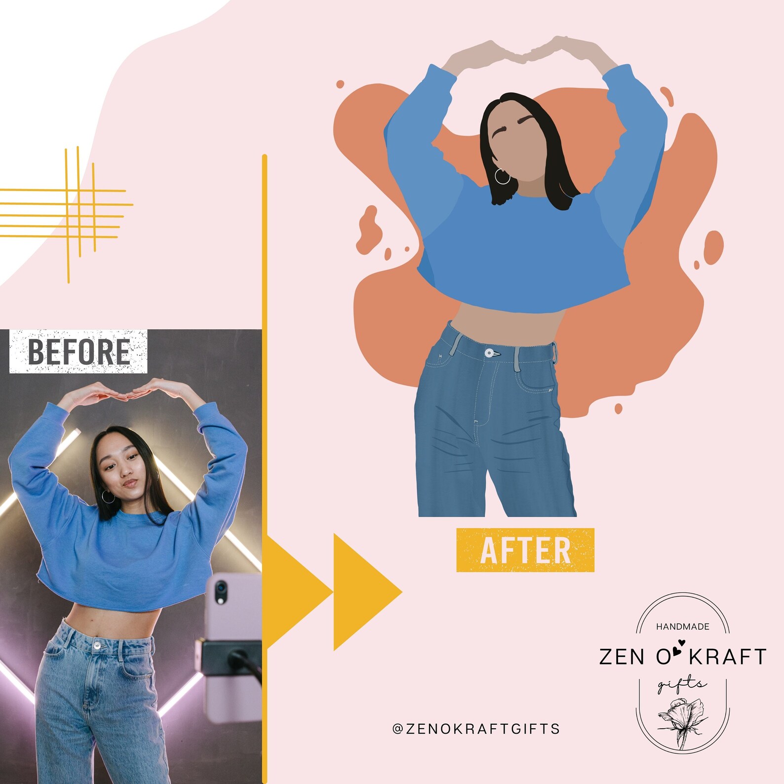 Faceless Portrait Personalized Minimalist Digital | Etsy