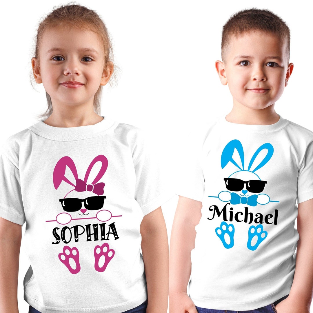 Easter Bunny Ears Custom Kids Name SVG | Bunny With Sunglasses | Happy ...