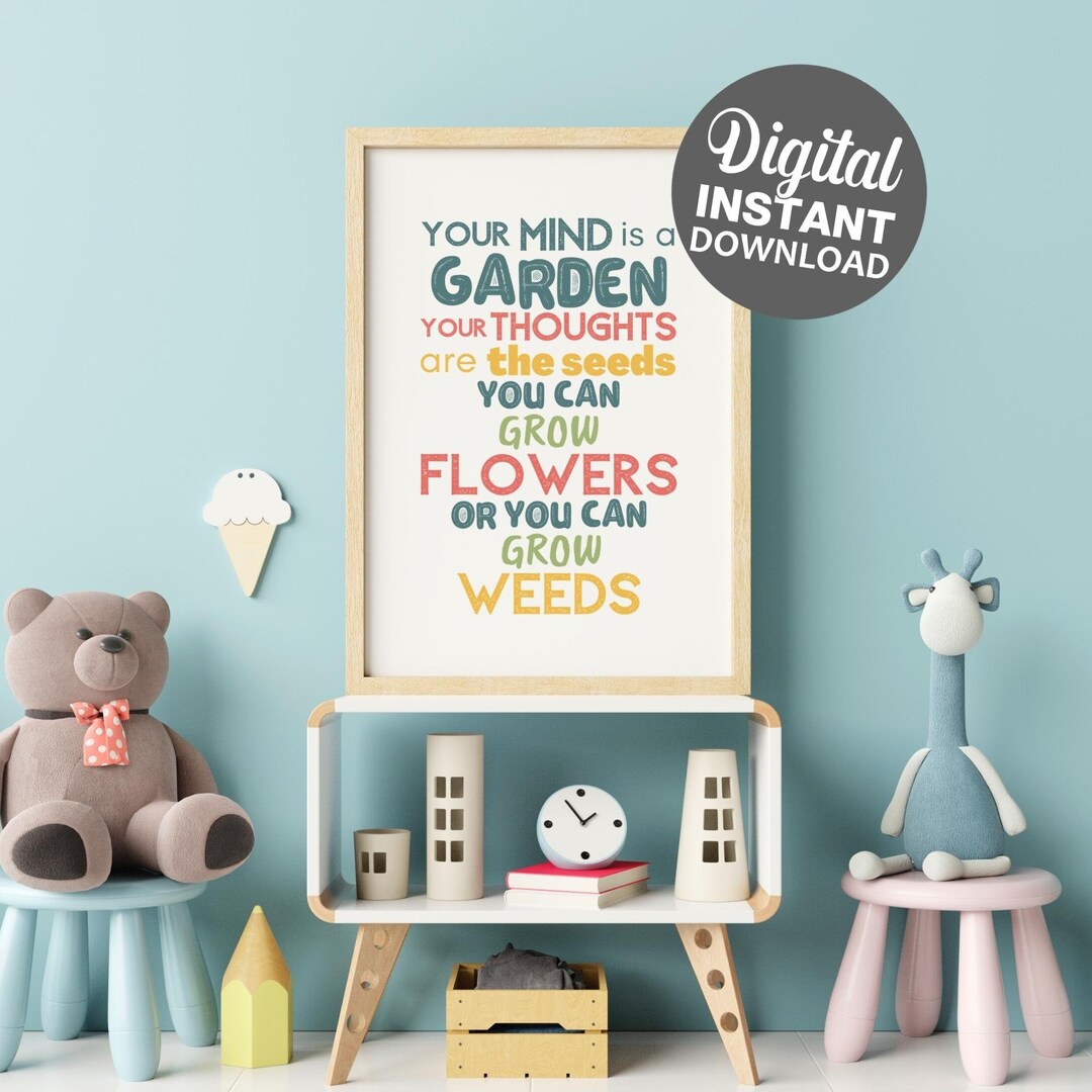 Your Mind is a Garden, Your Thoughts Are the Seeds, Positive Print Wall ...