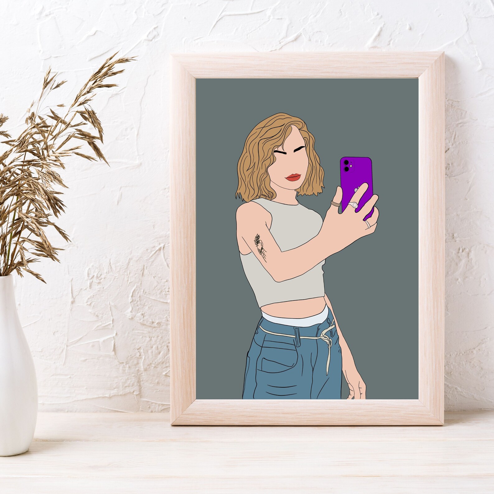 Custom Faceless Portrait Personalized Minimalist Digital | Etsy