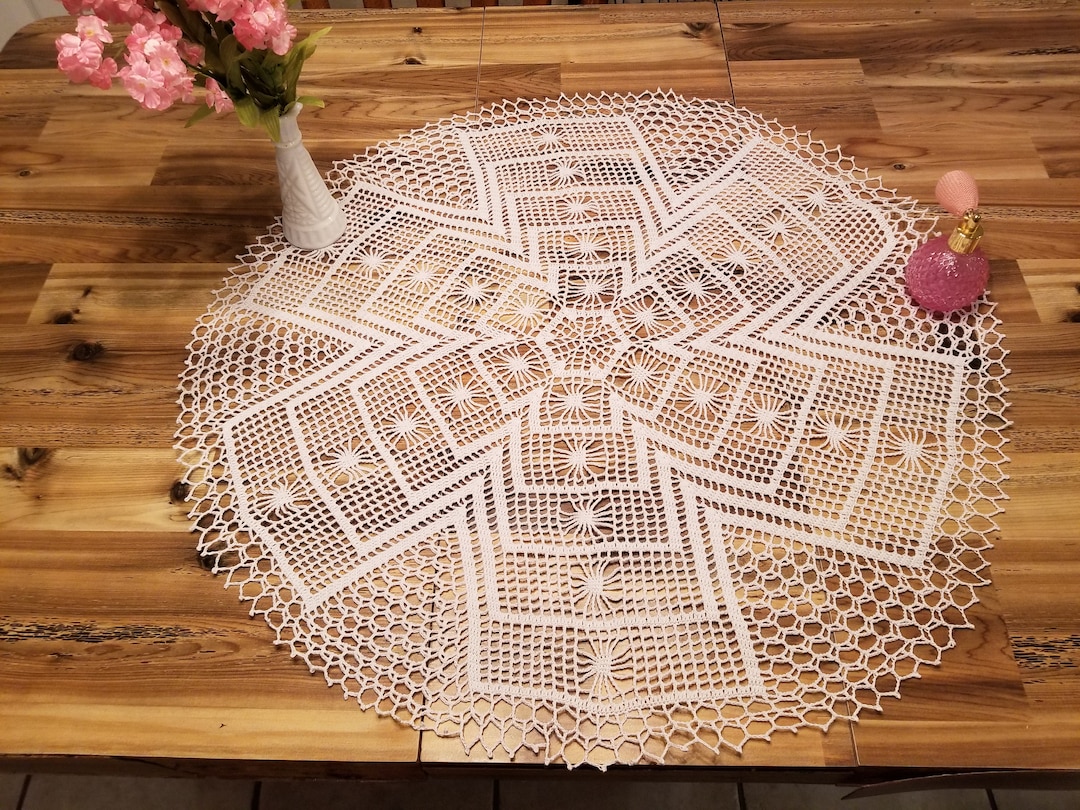 Large Doily - Large Round Doily - Handmade Doily - Doily Home Decor - Etsy