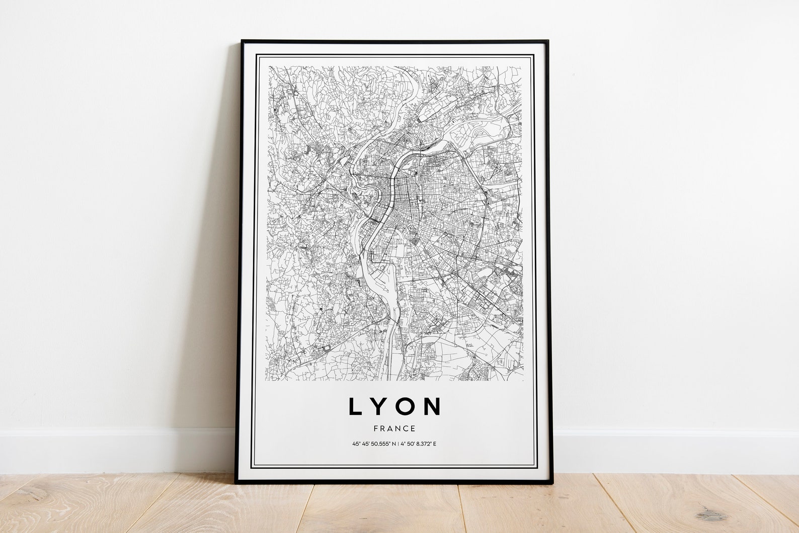 Lyon Map Print Map Print Lyon City Print Lyon Lyon Poster | Etsy