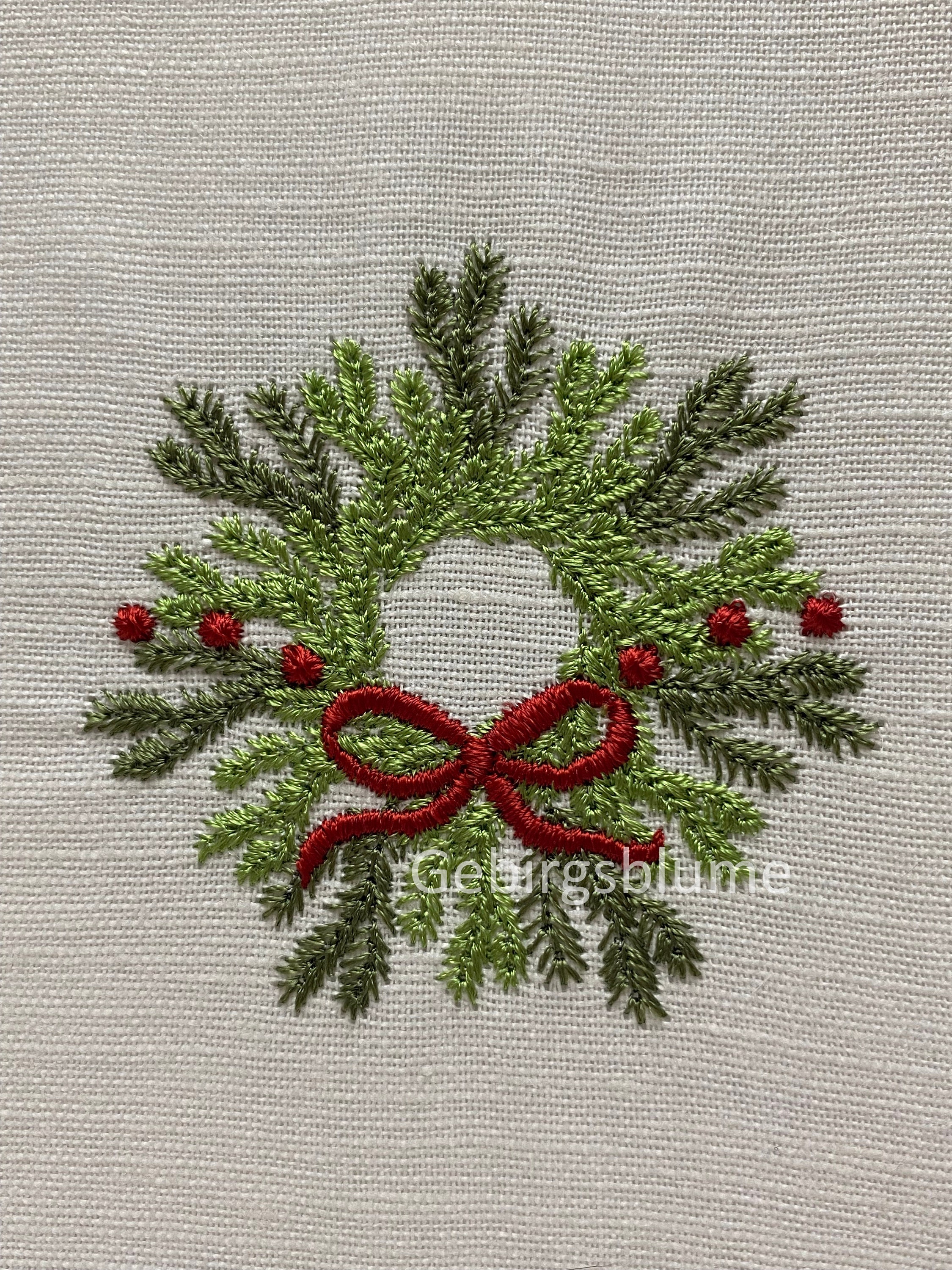 Mini Christmas Wreath Embroidery Design Instant Download Digital File ...