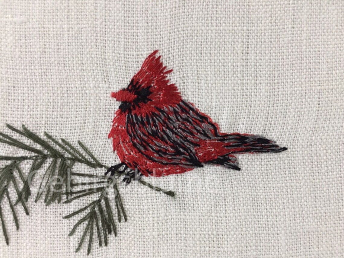 Mini Red Cardinal Machine Embroidery Design Instant Download - Etsy