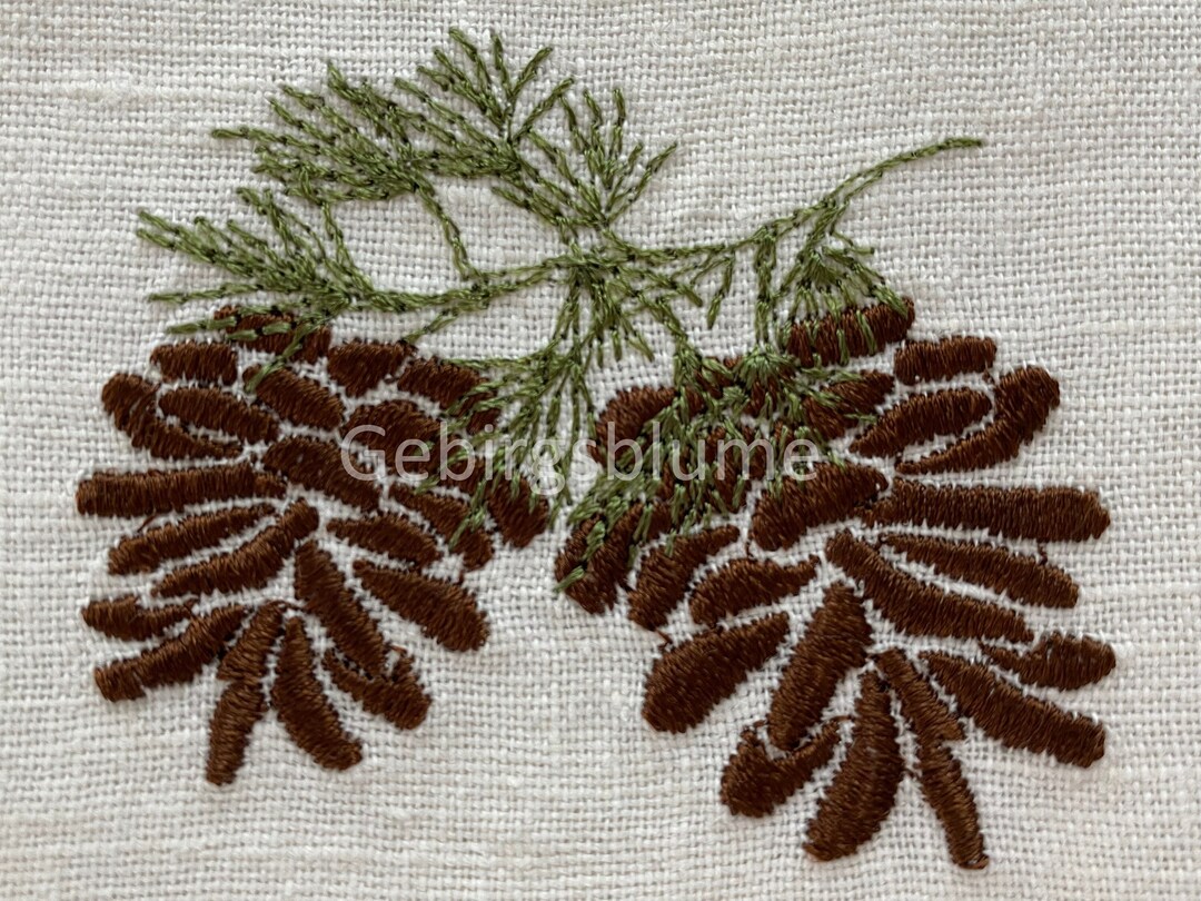 Pine Cone Embroidery Design Instant Download Digital File Machine ...