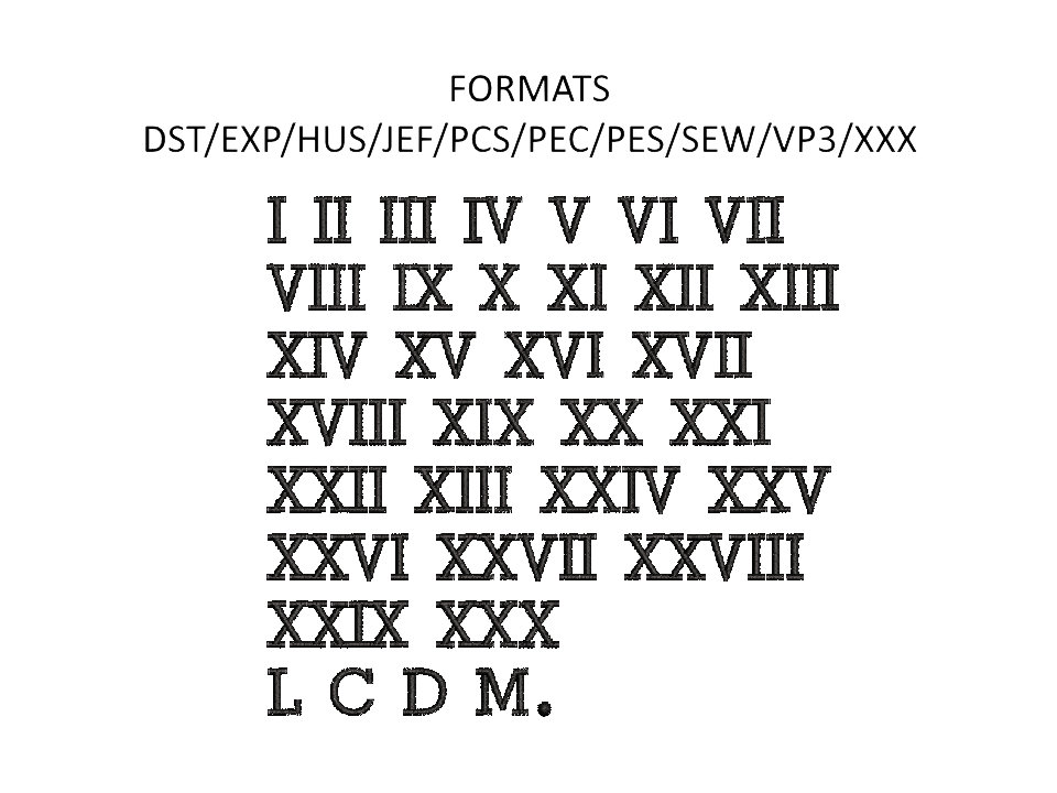 Roman Numerals Embroidery Font Instant Download 30 Numerals - Etsy Canada
