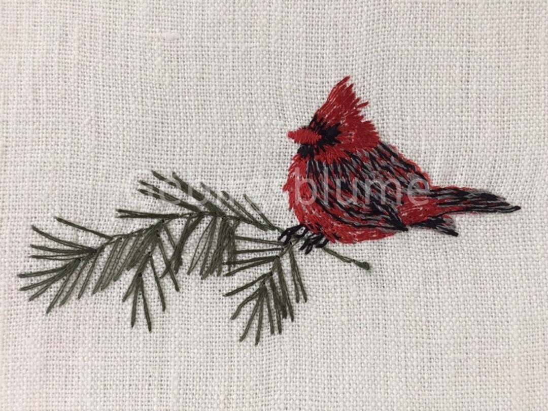 Mini Red Cardinal Machine Embroidery Design Instant Download - Etsy