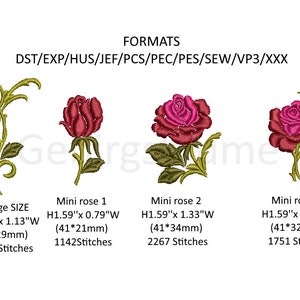 Mini Roses Embroidery Design Instant Download - Etsy