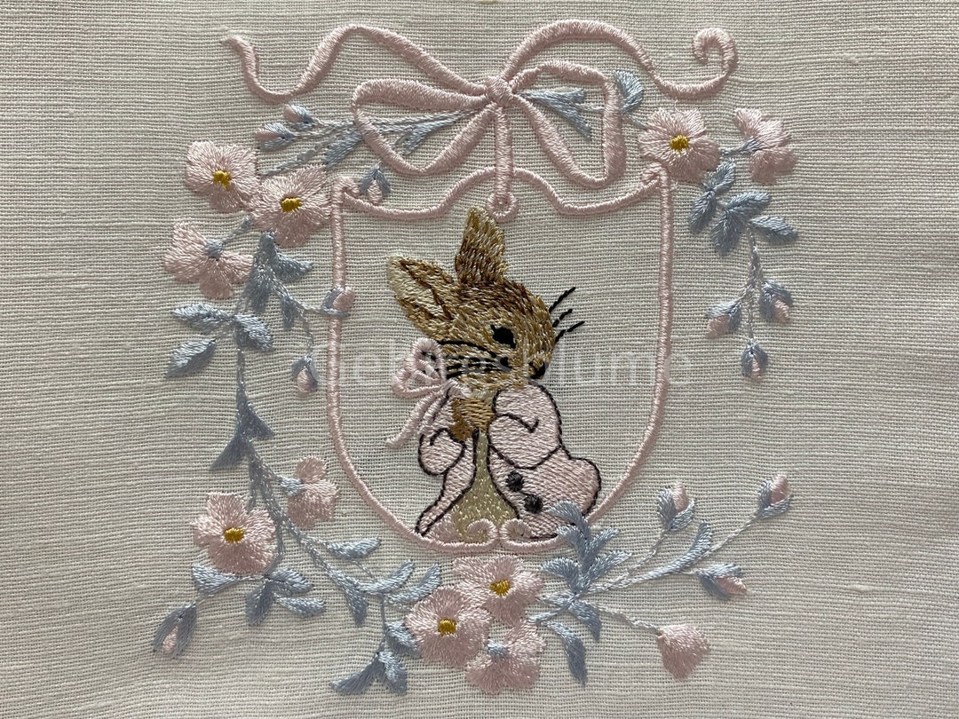 Rabbit Machine Embroidery Design Size H5.07*w4.66in - Etsy