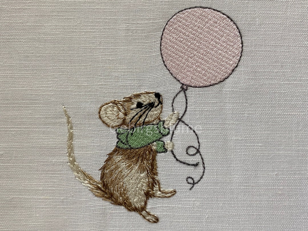 Mouse Machine Embroidery Design Mouse With Balloon Embroidery Size H3 ...