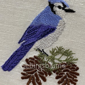 Blue Jay Machine Embroidery Design Bird Embroidery Instant Download ...
