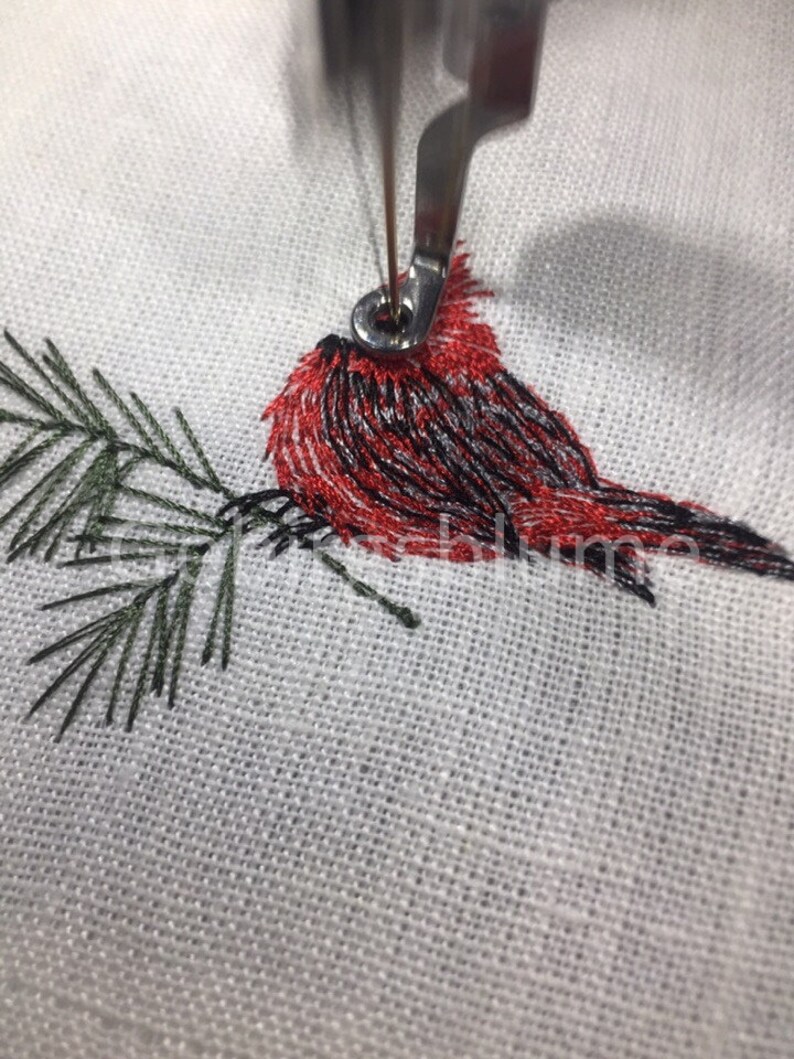 Mini Red Cardinal Machine Embroidery Design Instant Download - Etsy