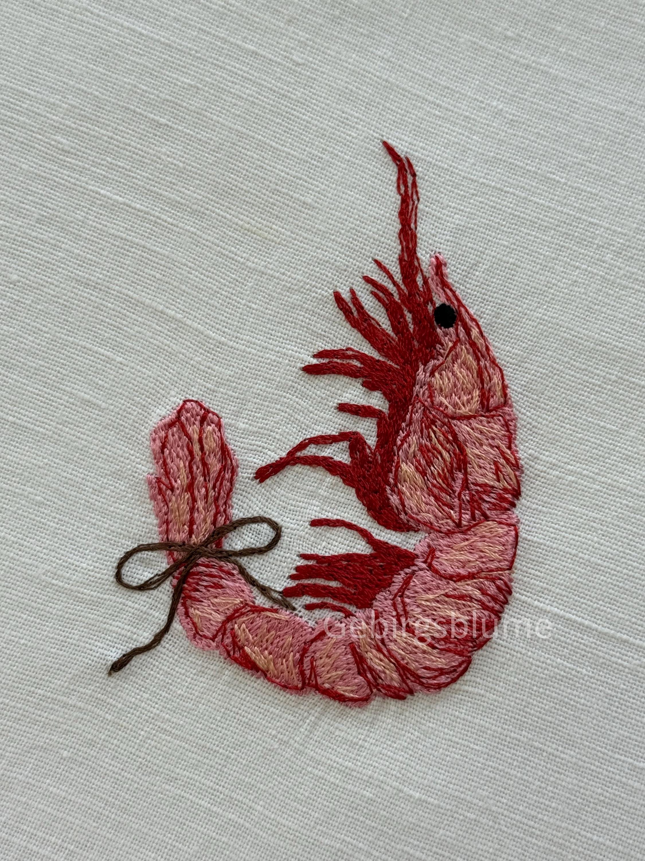 Shrimp Machine Embroidery Design Size H3.52*w2.33in - Etsy