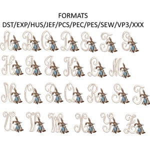 Rabbit Alphabet Machine Embroidery Font One Size H3.6 Inch 26 Uppercase ...