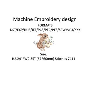 Easter Rabbit Machine Embroidery Design for Hoop 4*4 Size H2.24*w2.35in ...
