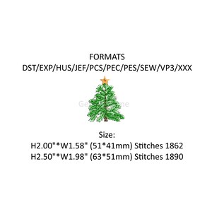 MINI Christmas Tree Embroidery Design Instant Download Digital File ...