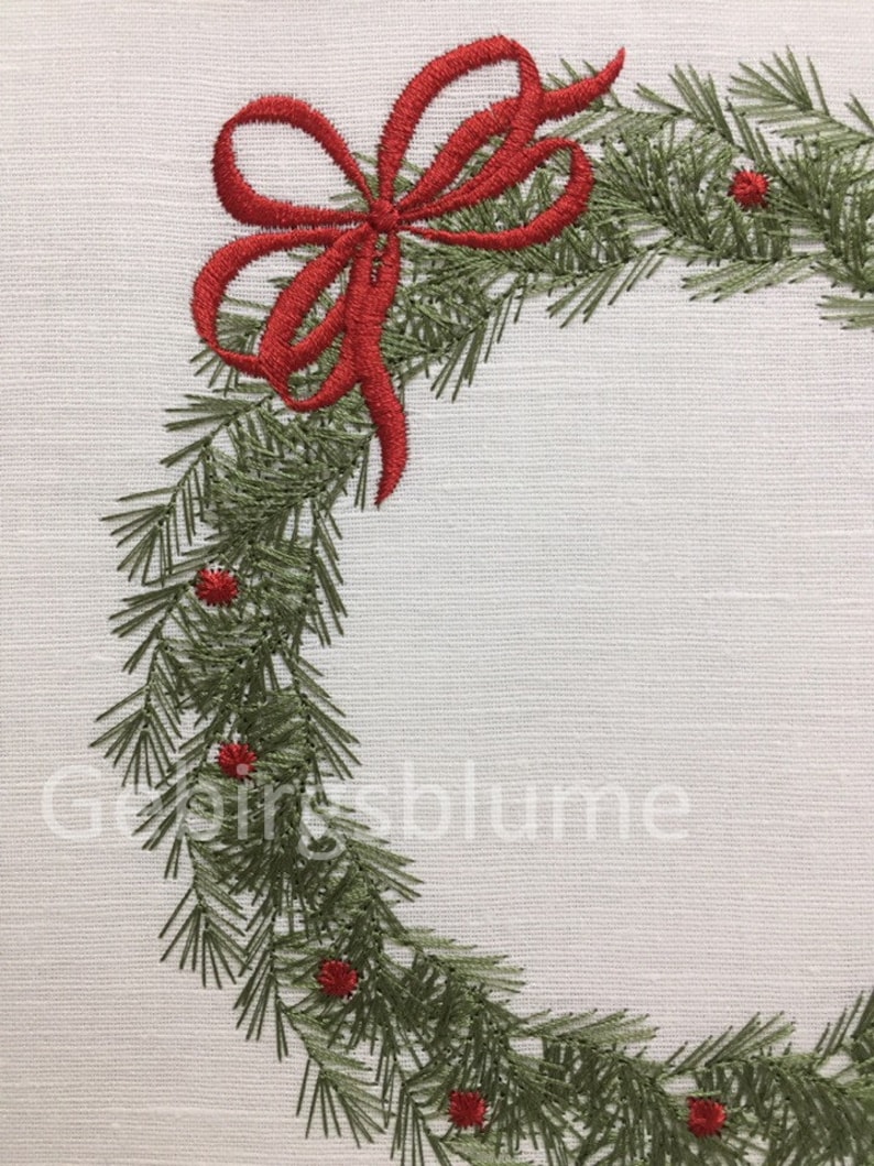 Christmas Wreath Embroidery Design Christmas Monogram Instant - Etsy