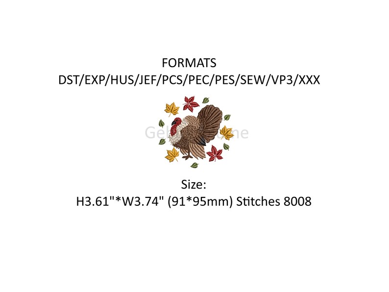 Thanksgiving Turkey Machine Embroidery Design Instant Download Digital ...