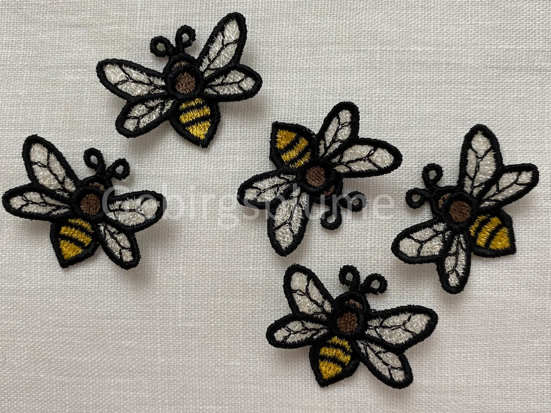 Mini Bee Embroidery Design FSL Bee Machine Embroidery Free Standing ...