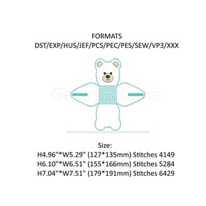 ITH Bear in the Hoop Machine Embroidery Design Instant Download - Etsy