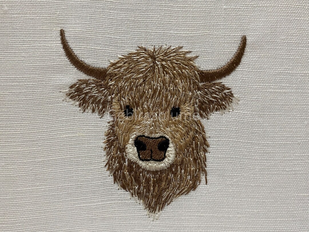 Highland Cow Embroidery Design Сhristmas Machine Embroidery Instant ...