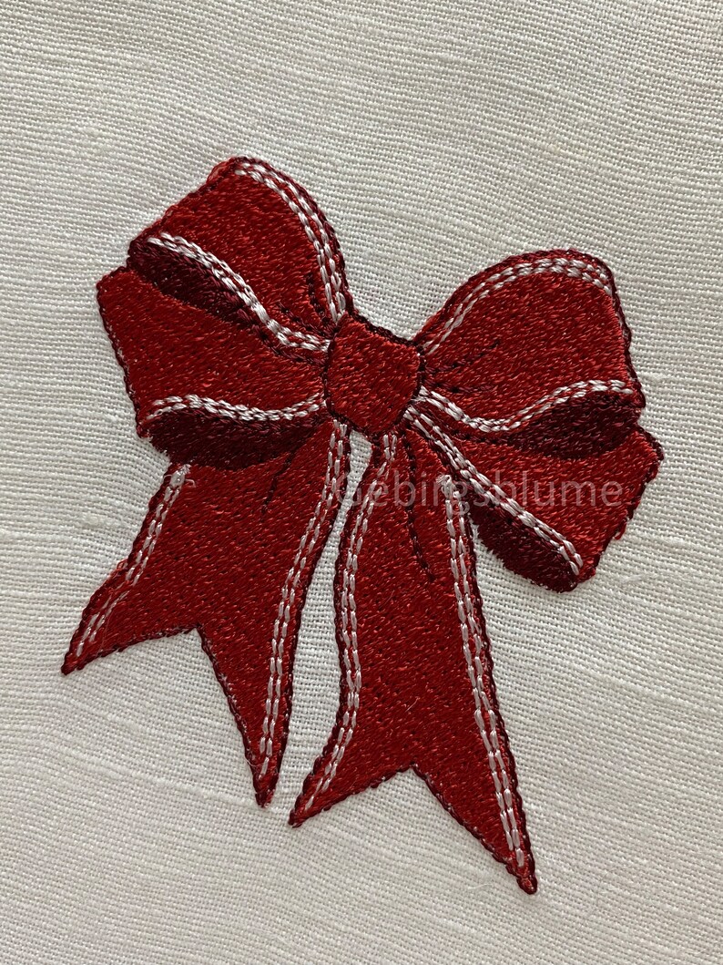 Bow Machine Embroidery Design ONE Size H3.01"*w2.60in - Etsy