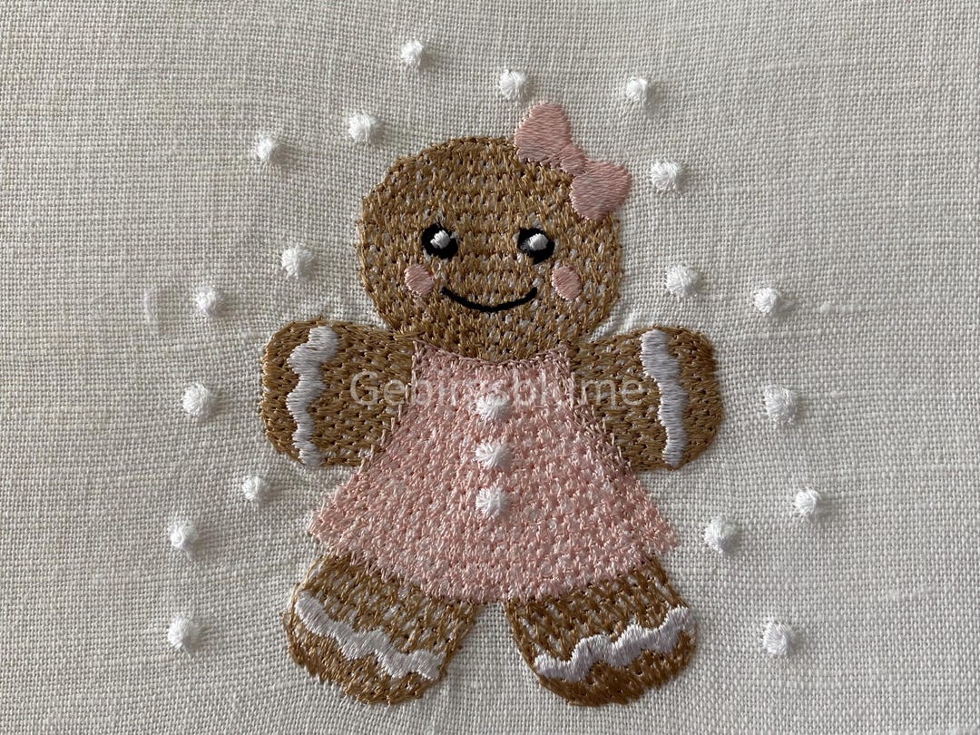 Gingerbread Machine Embroidery Design Size H3.50"*w3.21in - Etsy