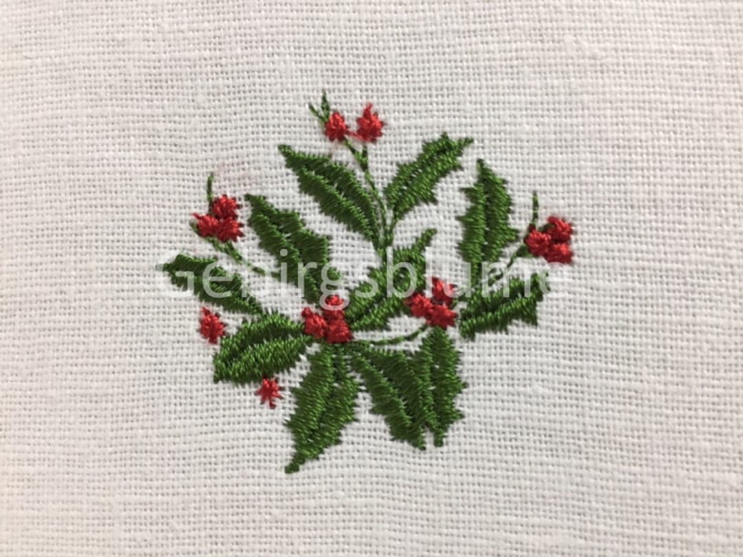 Holly Christmas Embroidery Design Holiday Embroidery Instant Download ...