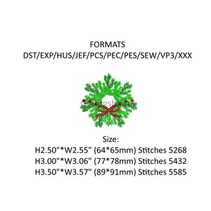 Mini Christmas Wreath Embroidery Design Instant Download Digital File ...