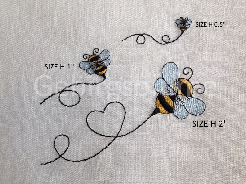 Mini Bee Embroidery Design Machine Embroidery | Etsy