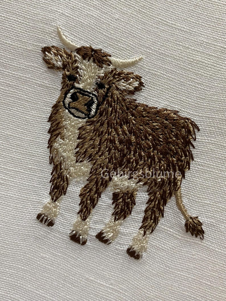 Highland Cow Machine Embroidery Design Size H2.63*w2.63in - Etsy