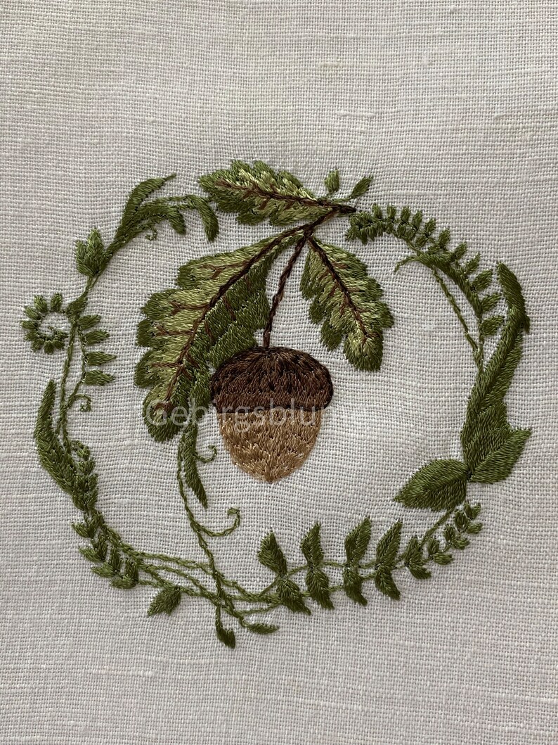 Acorn Machine Embroidery Design Autumn Embroidery H3.49*w3.56in - Etsy