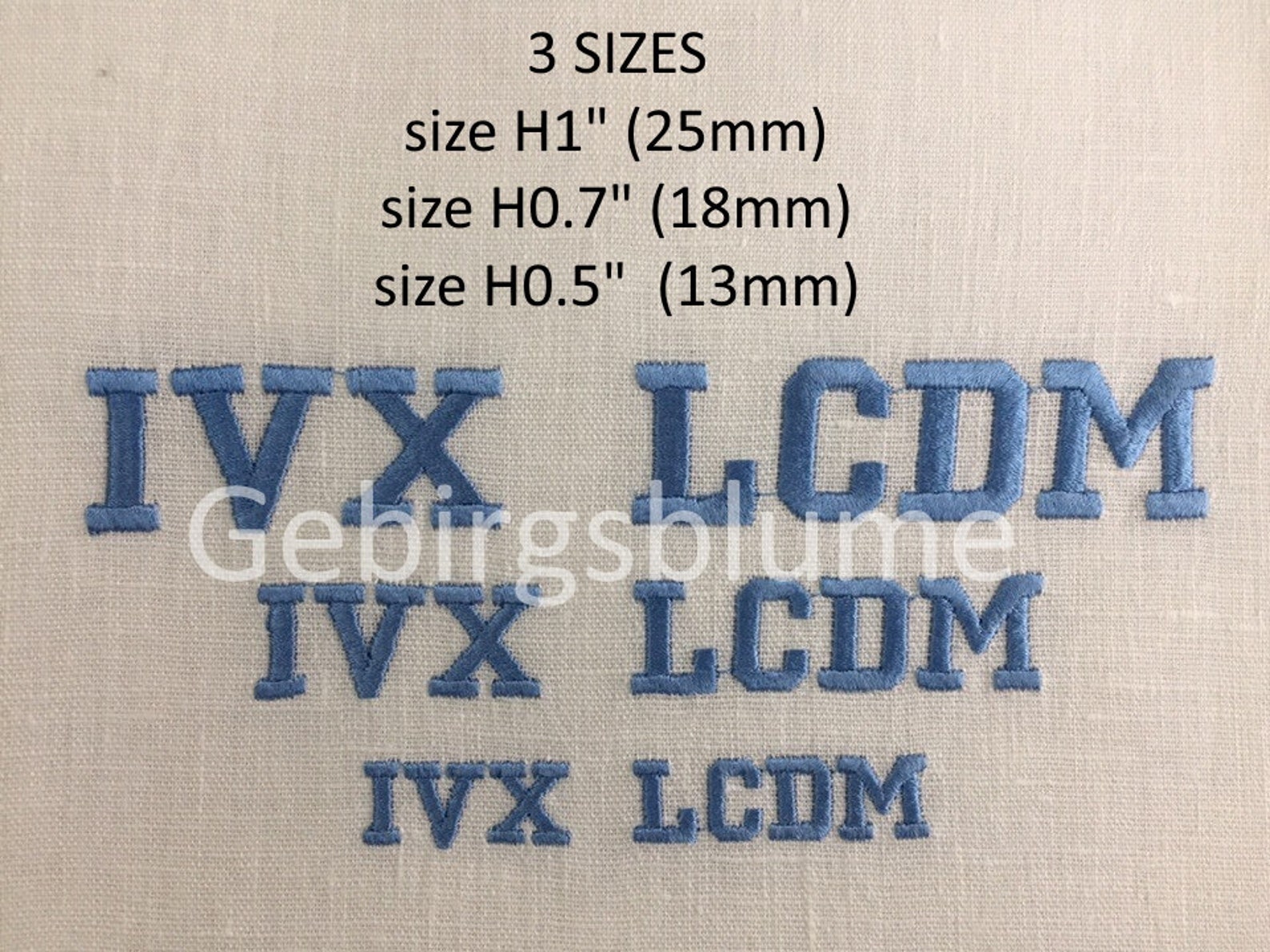Roman Numerals Embroidery Font Instant Download 30 Numerals + 4 ...