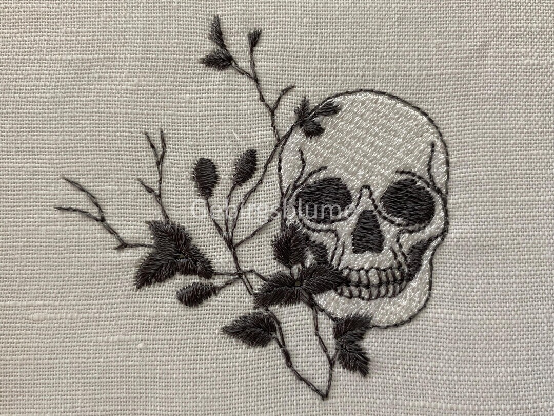 Skull Machine Embroidery Design Size H2.66*w2.71" Halloween Embroidery ...